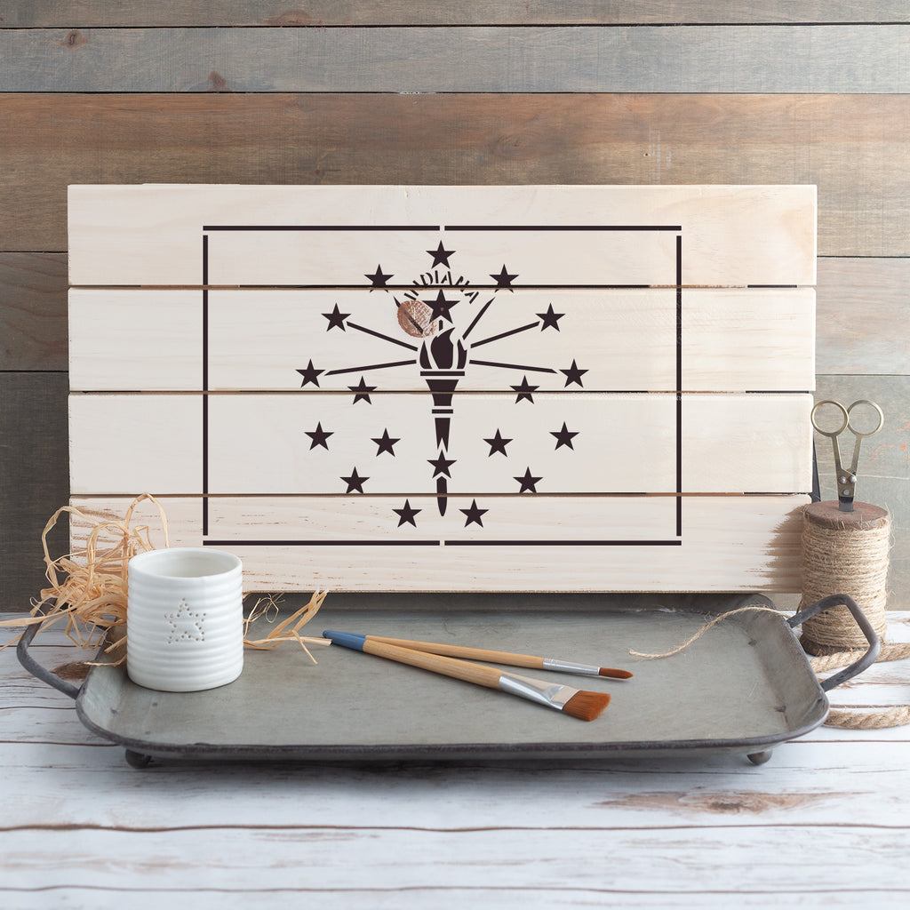 Indiana State Flag Stencil for Crafting & DIY