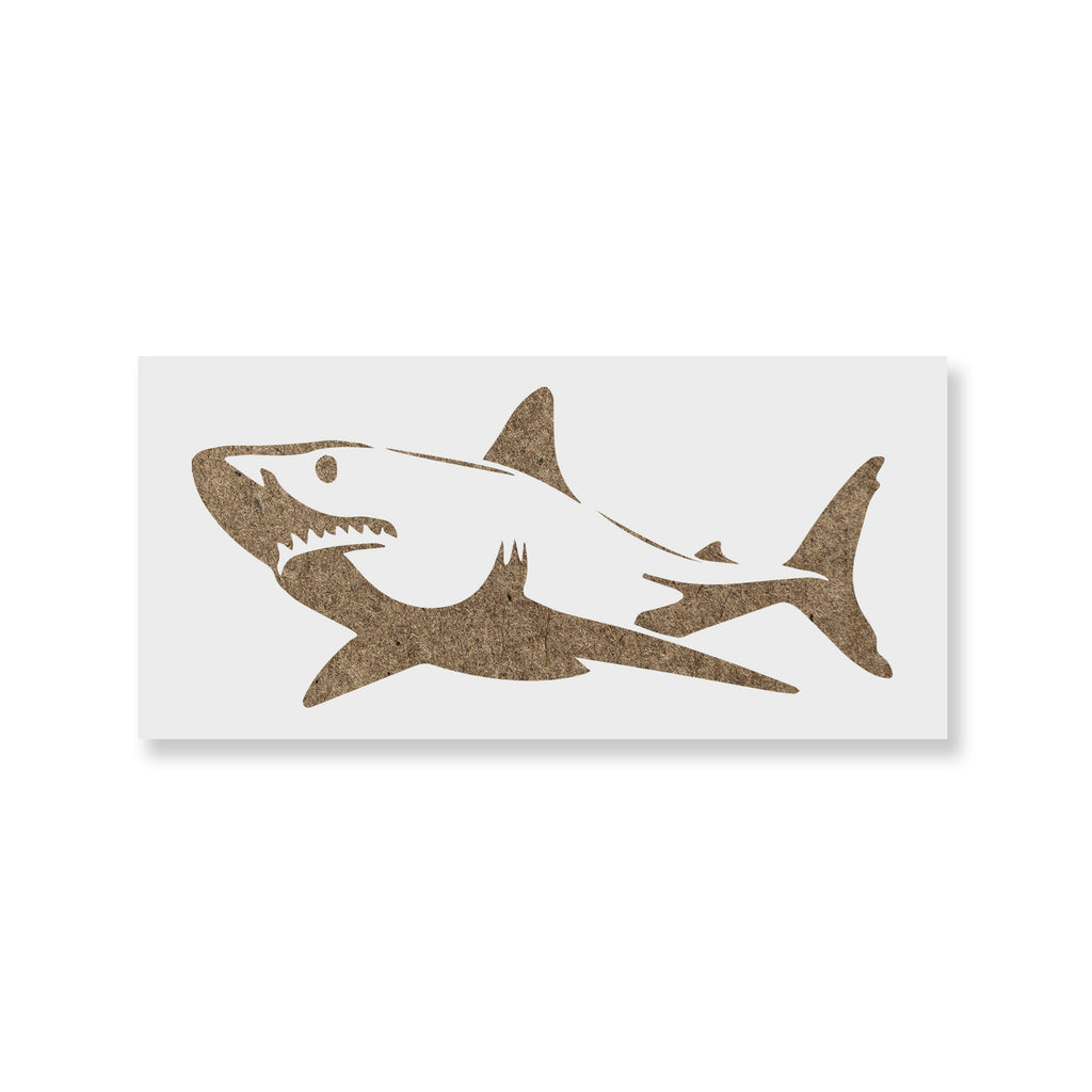Shark Stencil Template of a Great White Shark - Reusable Stencil Material