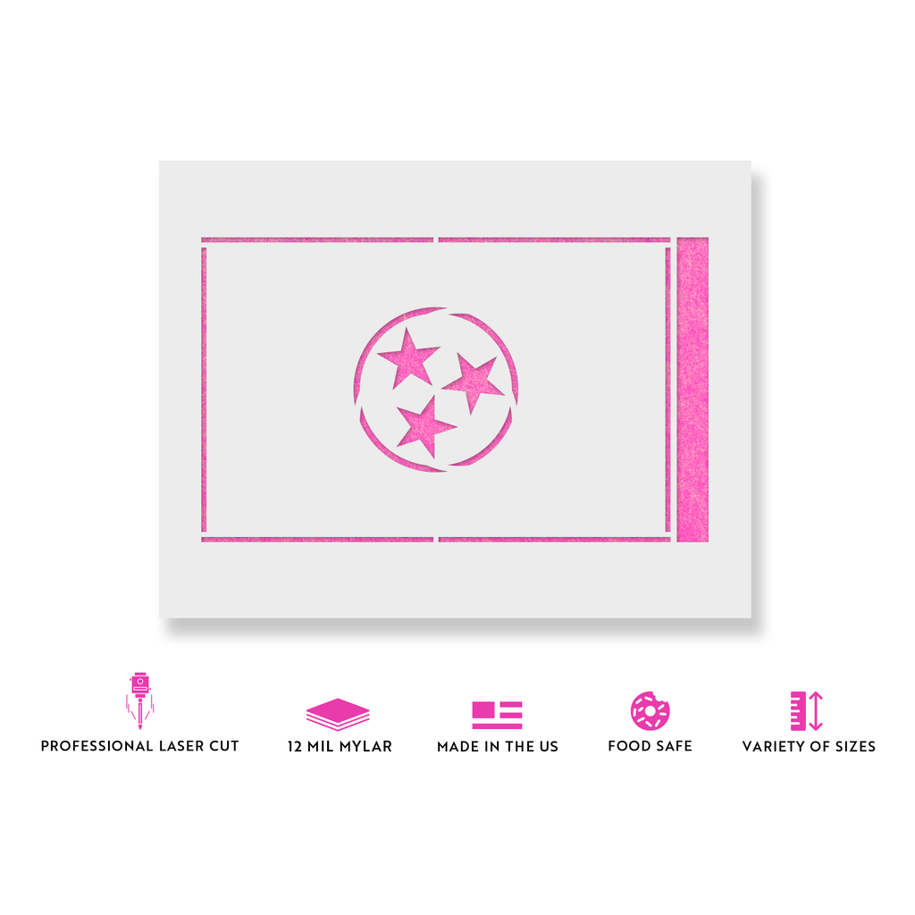 Tennessee State Flag Stencil for Crafting & DIY