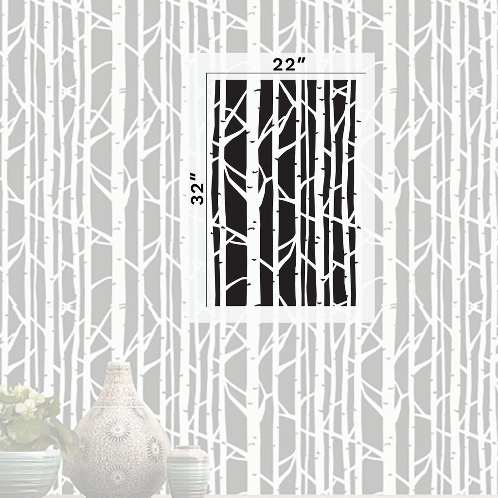 Birch Tree Wall Stencil
