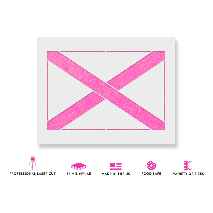 Alabama State Flag Stencil for Crafting & DIY