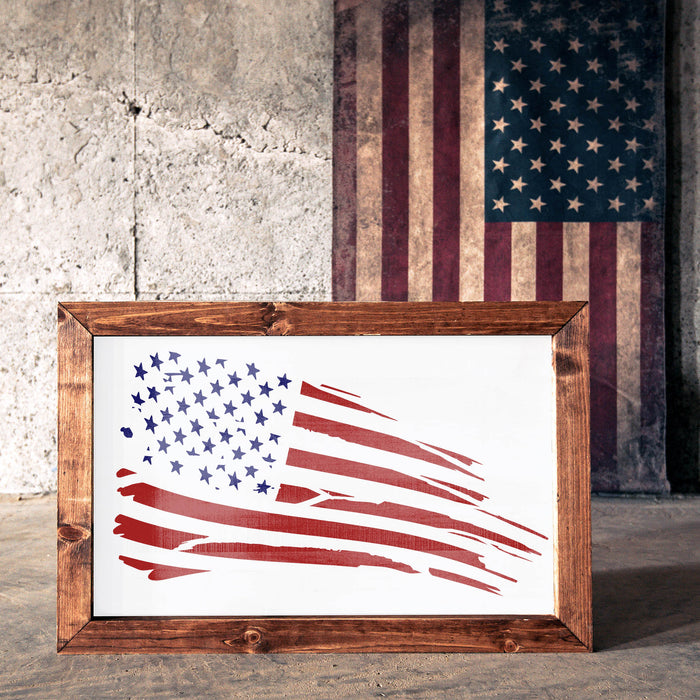 American Flag Rugged Stencils - Stencil Revolution