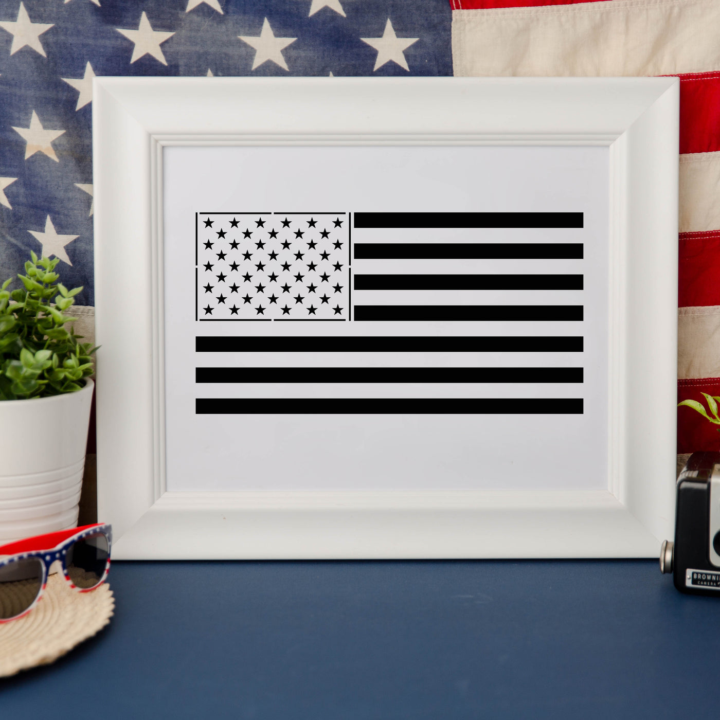 American Flag Stencil - Large American Flag Stencil - US Flag Stencil