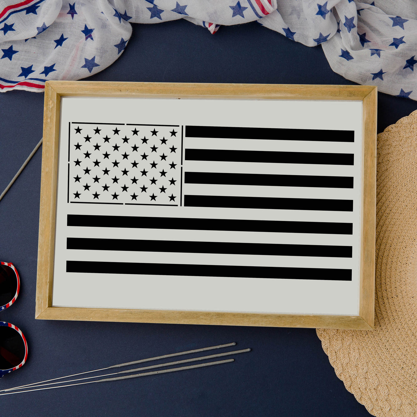 American Flag Stencil - Large American Flag Stencil - US Flag Stencil