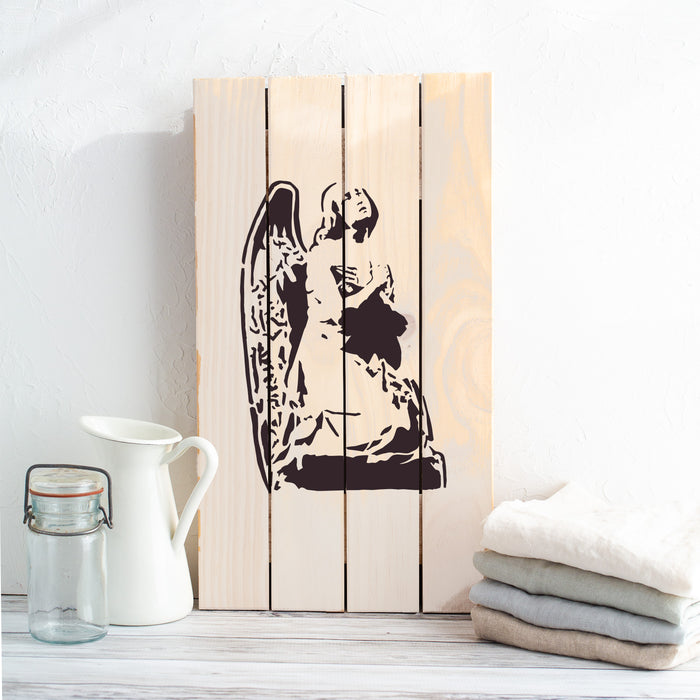 Angel Stencil, Religious crafting stencils laser-cut on mylar