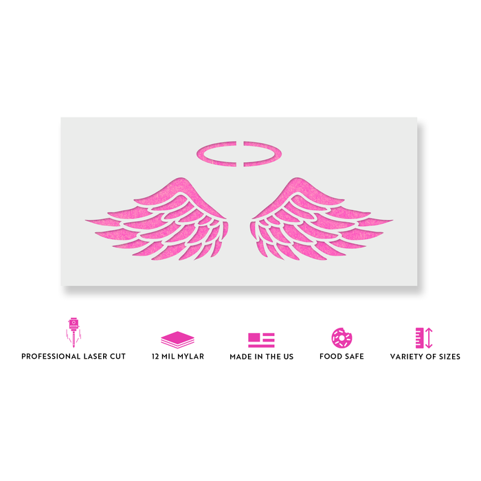 Stencil of Angel Wings for DIY Craft and Design Work