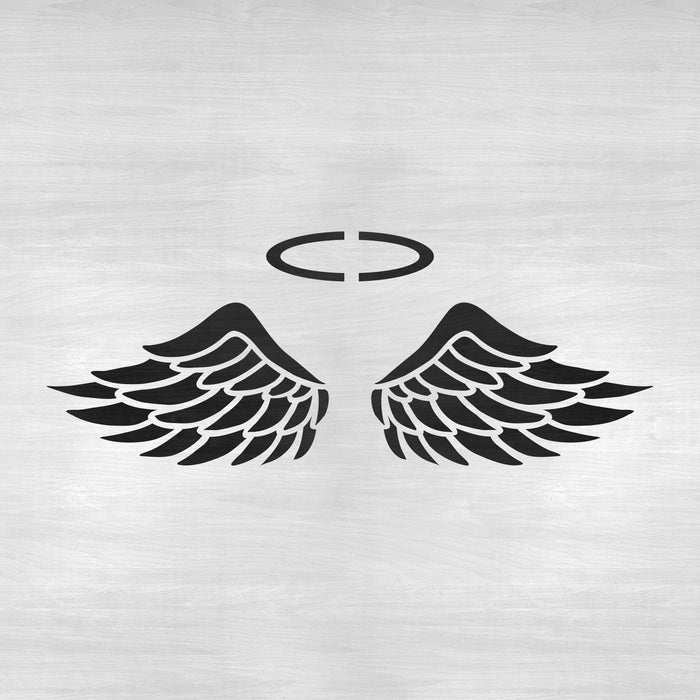 Stencil of Angel Wings for DIY Craft and Design Work
