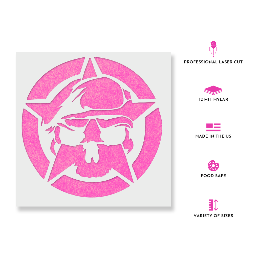Army Ranger Skull Military Star Stencils - Stencil Revolution