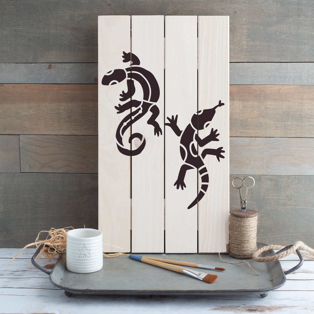 Aztec Lizards Stencil - Reusable Aztec Stencils in Large & Small Sizes