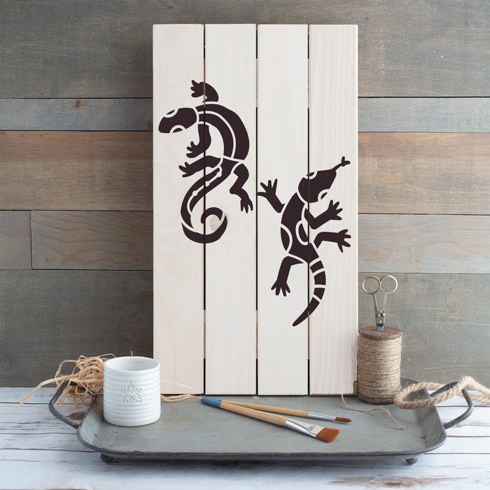Aztec Lizards Stencil - Reusable Aztec Stencils in Large & Small Sizes