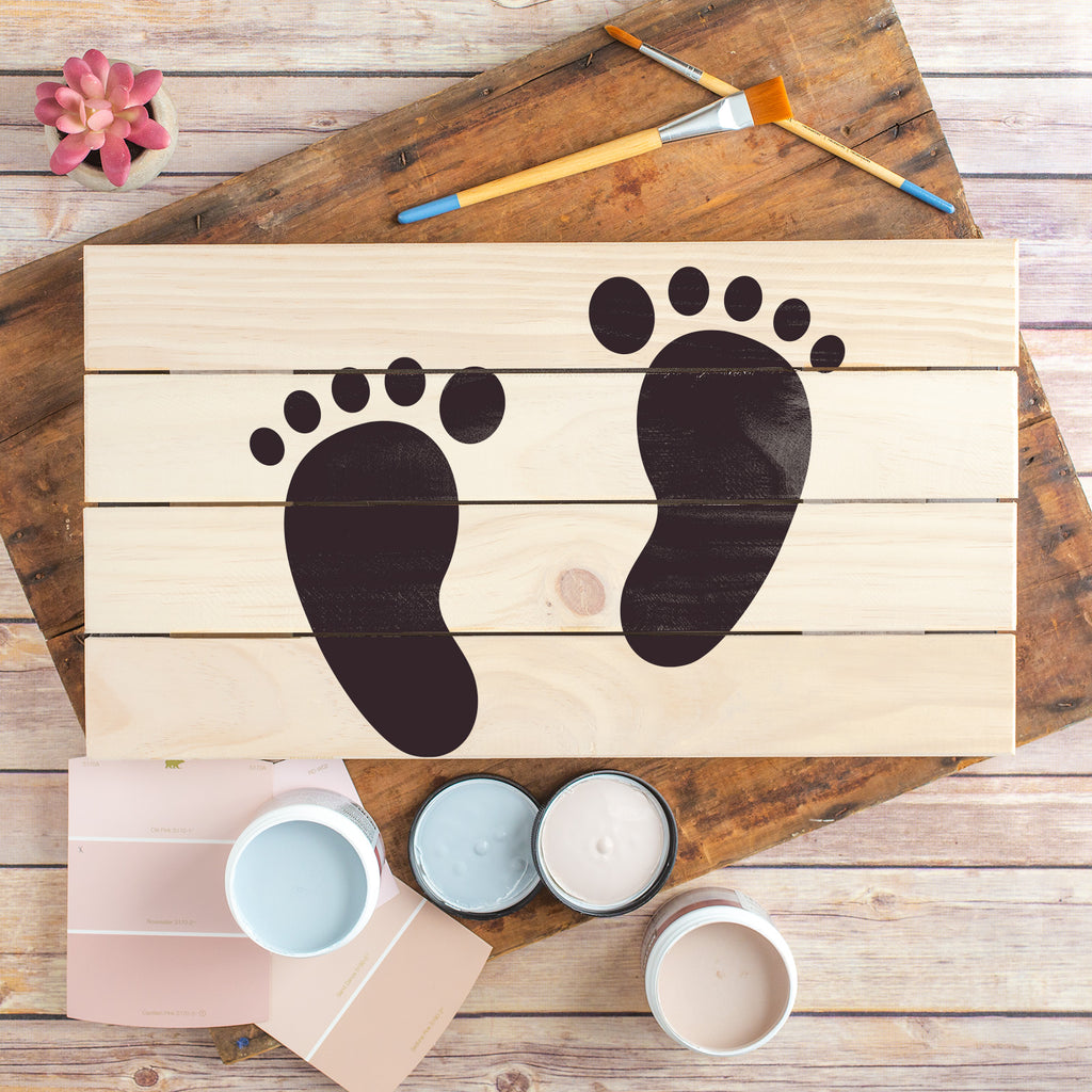 Baby Feet Baby Shower Stencils - Stencil Revolution