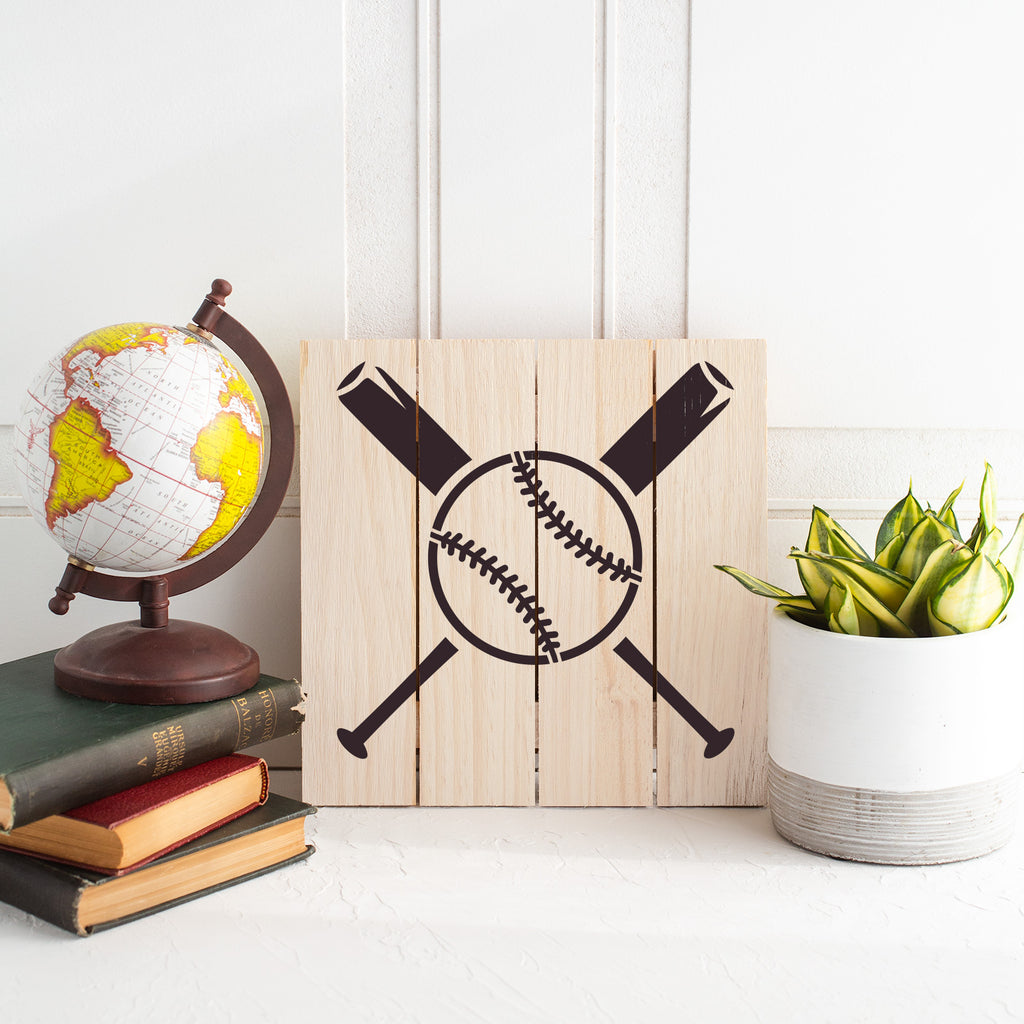 Baseball and Bats Stencil, Stencils for Baseball crafting