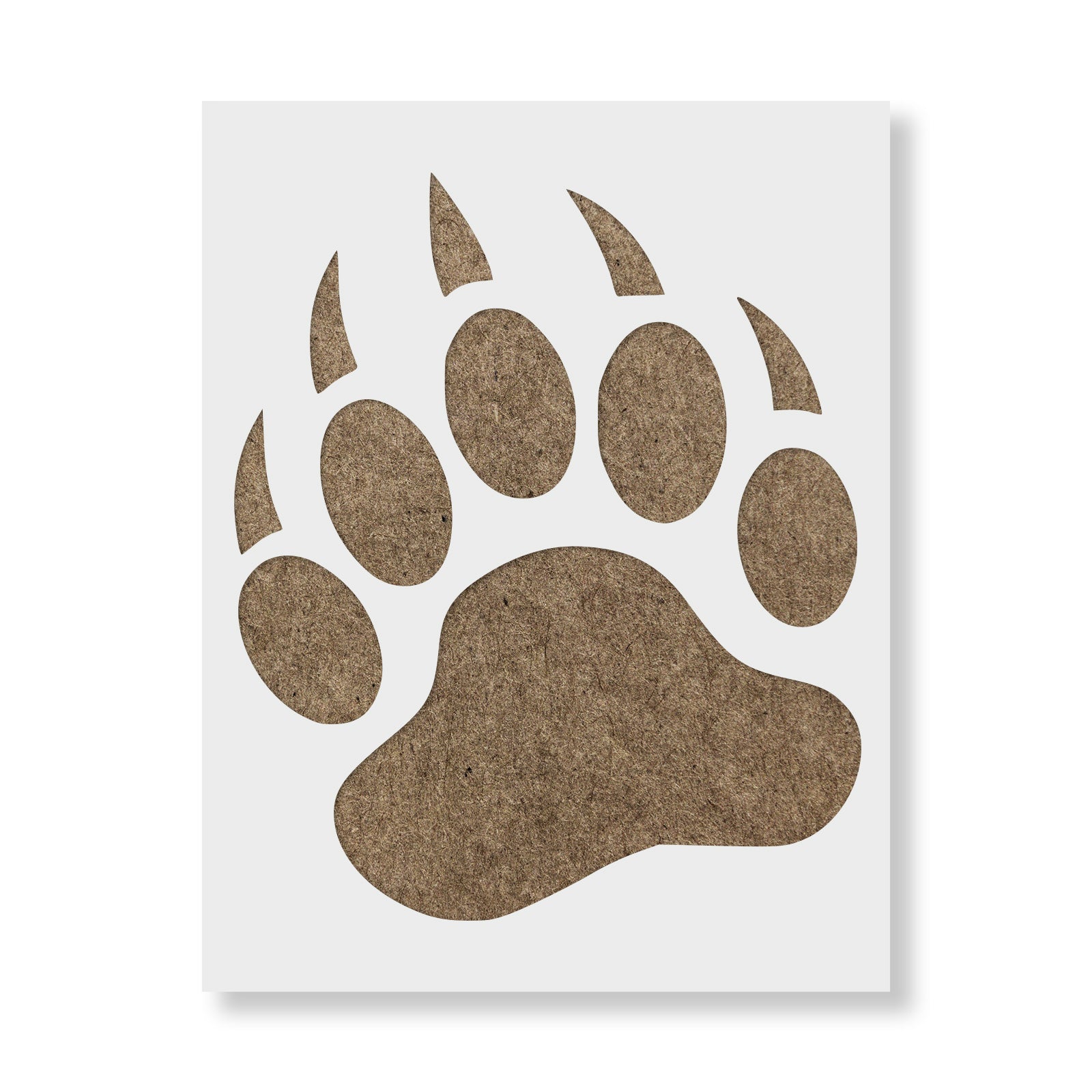 Grizzly Bear Paw Print Stencil Bear Or Panda Paw Footprint With Claws.