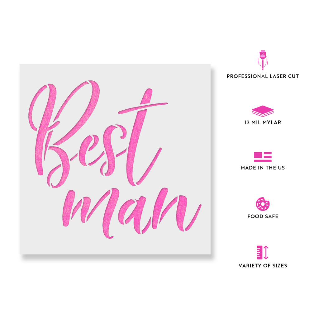 Best Man Stencil for Crafting & DIY