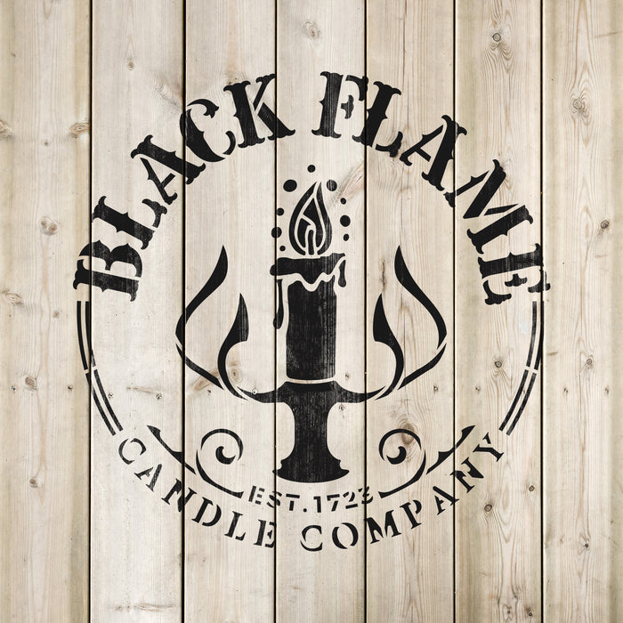 Black Flame Candle Company Stencils - Stencil Revolution
