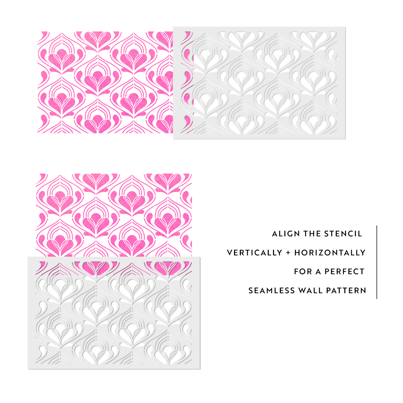 Bohemian Heart Pattern Wall Stencils - Stencil Revolution