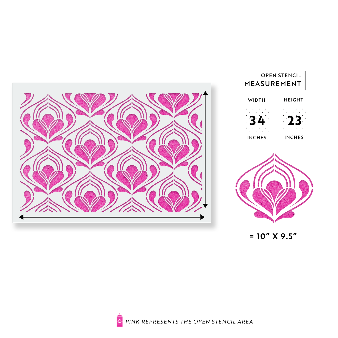 Bohemian Heart Pattern Wall Stencils - Stencil Revolution