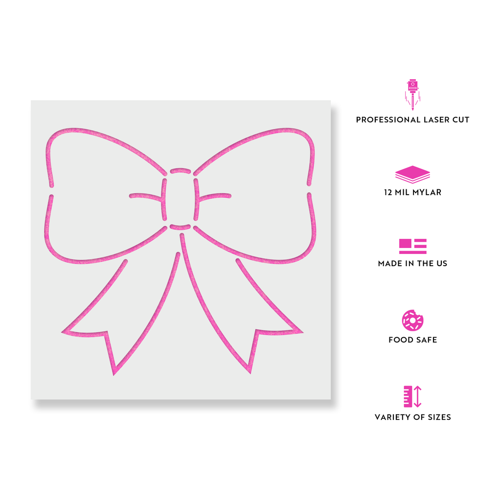 Bow Ribbon Stencil, Plastic laser-cut stencils