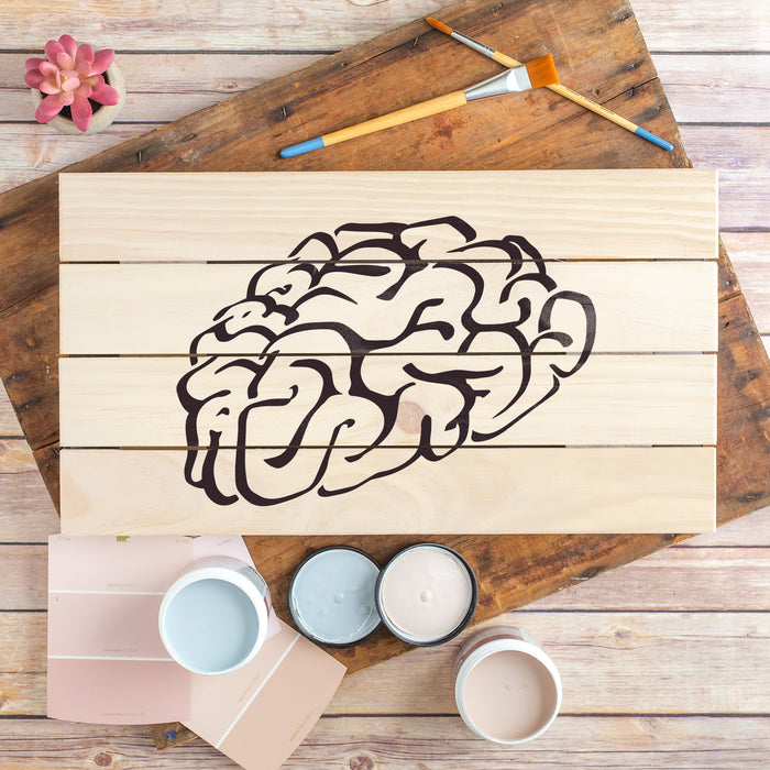 Brain Stencil, Reusable stencil template that will make you think