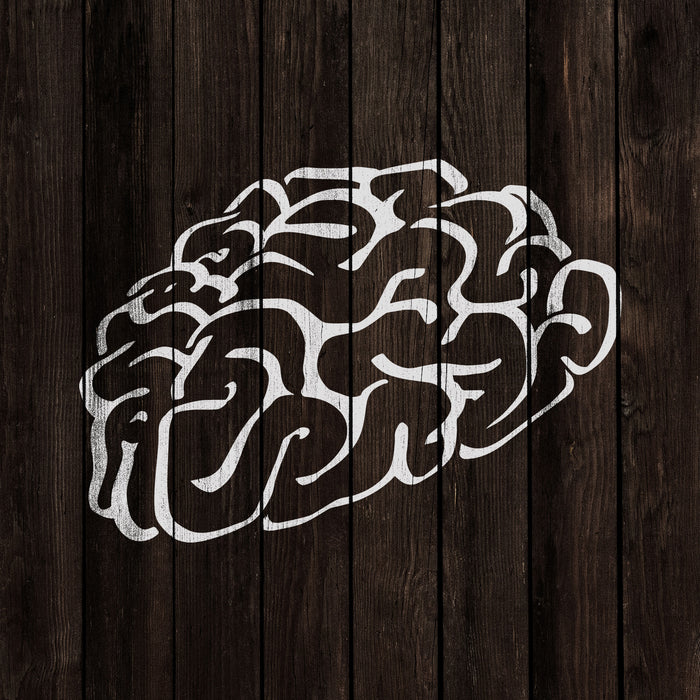 Brain Stencil, Reusable stencil template that will make you think