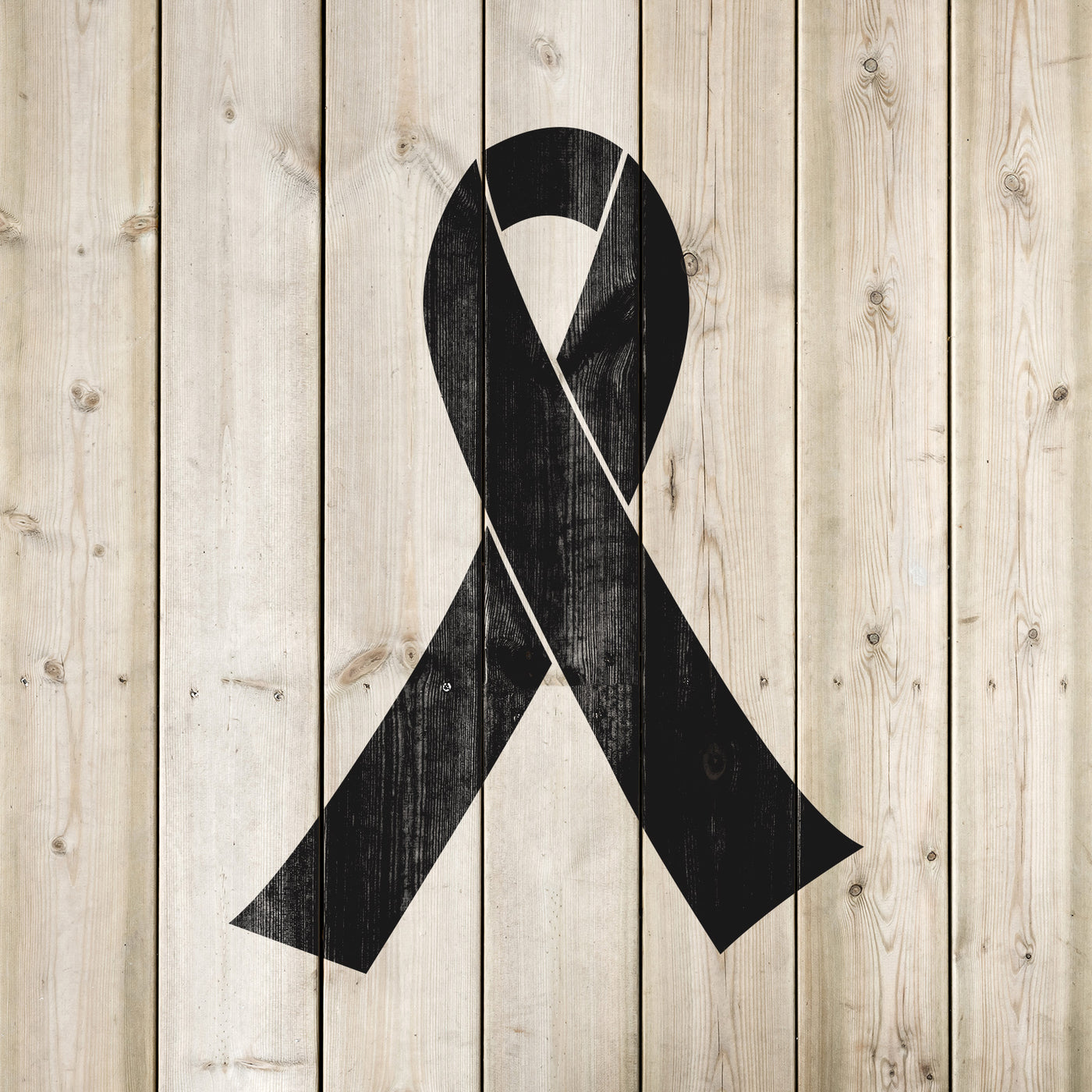 Breast Cancer Ribbon Stencil - Laser-Cut Mylar