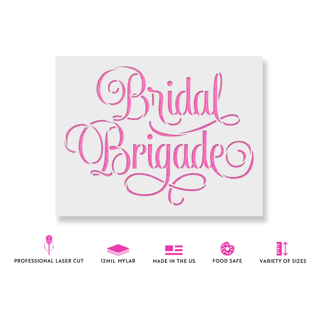 Bridal Brigade Wedding Label Stencil