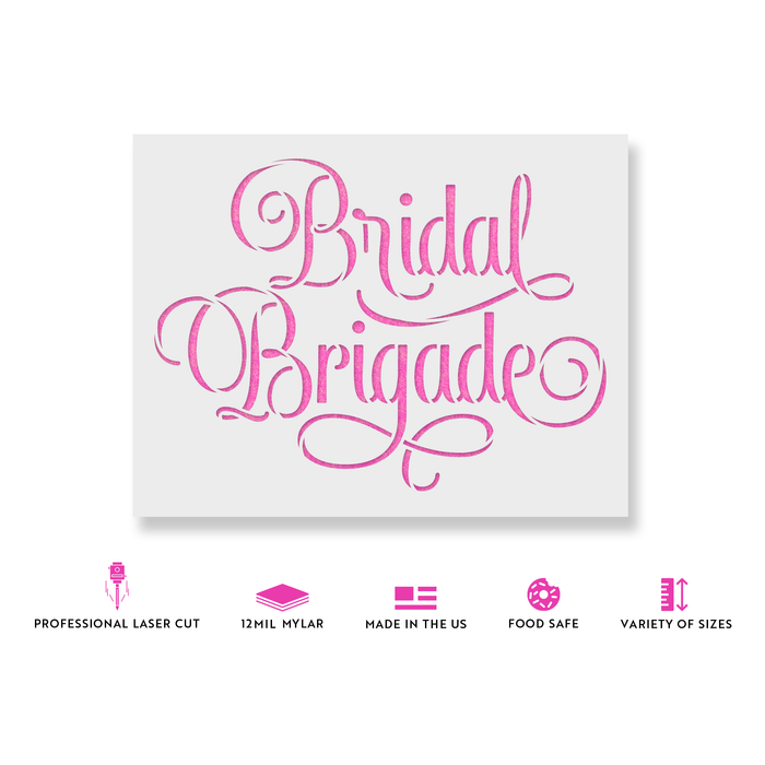 Bridal Brigade Wedding Label Stencil