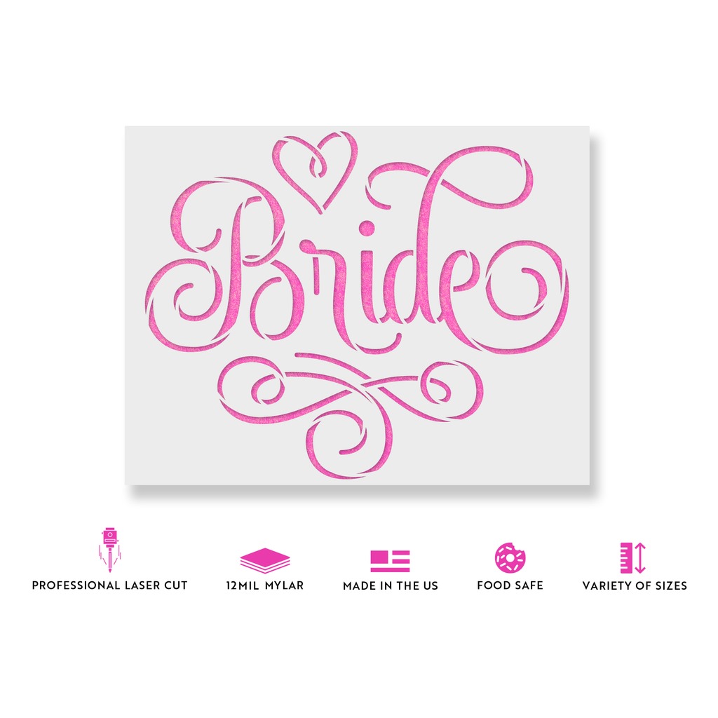 Bride Wedding Label Stencil