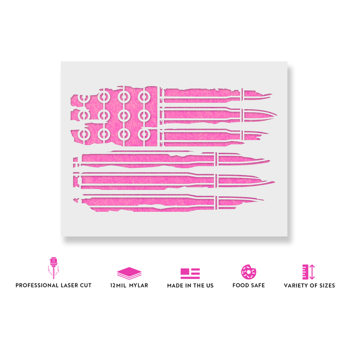Bullets American Flag Stencils - Stencil Revolution