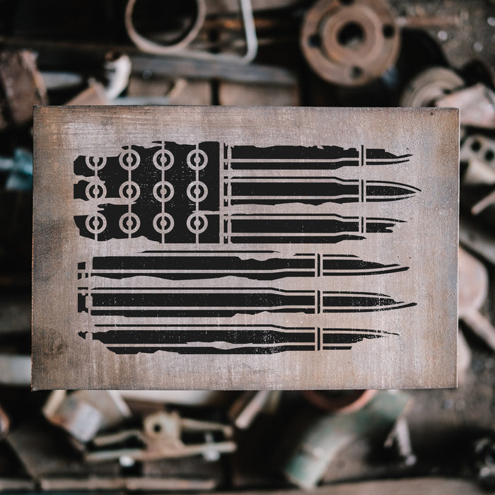 Bullets American Flag Stencils - Stencil Revolution