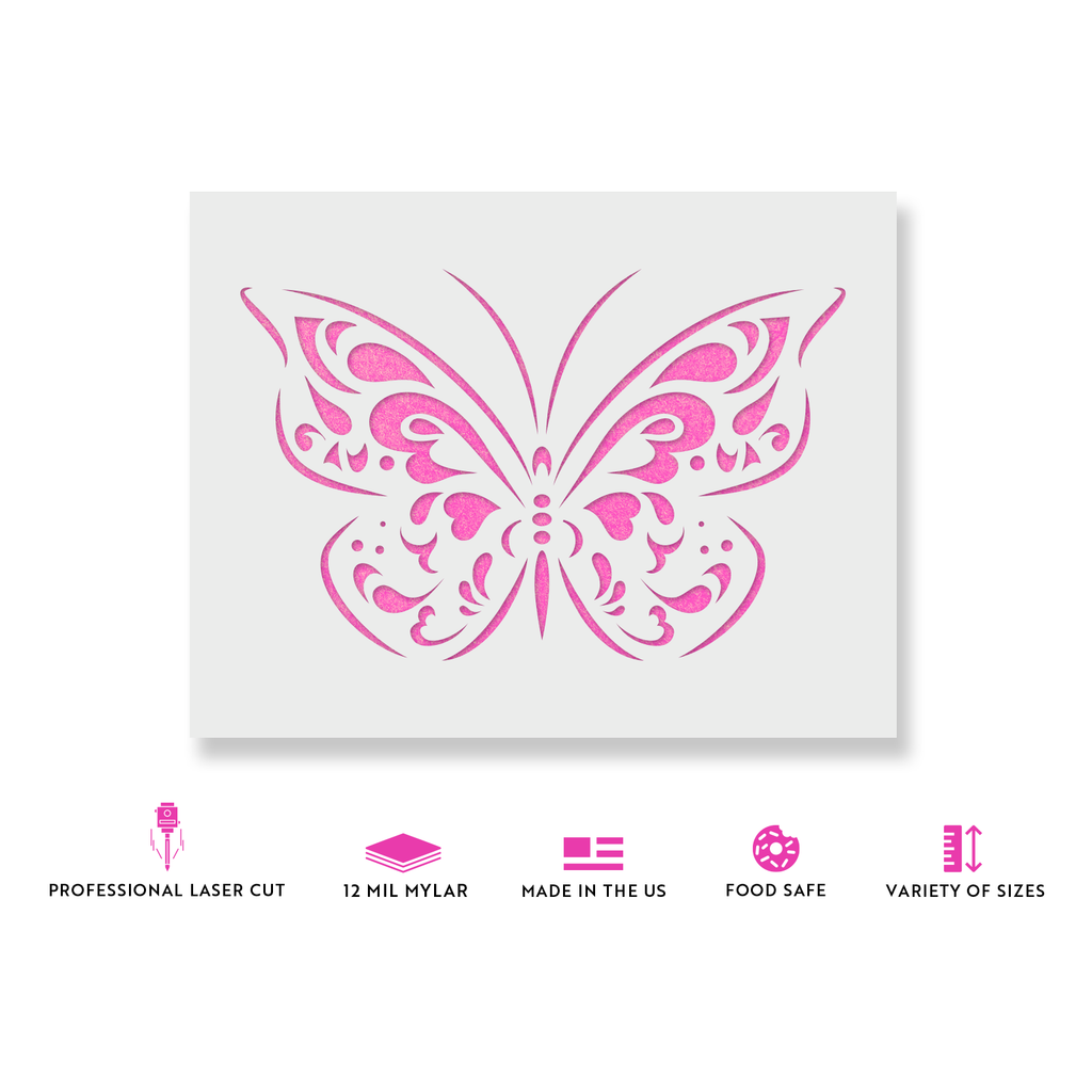 Butterfly Stencil Template for Arts & Crafts - Durable and Reusable