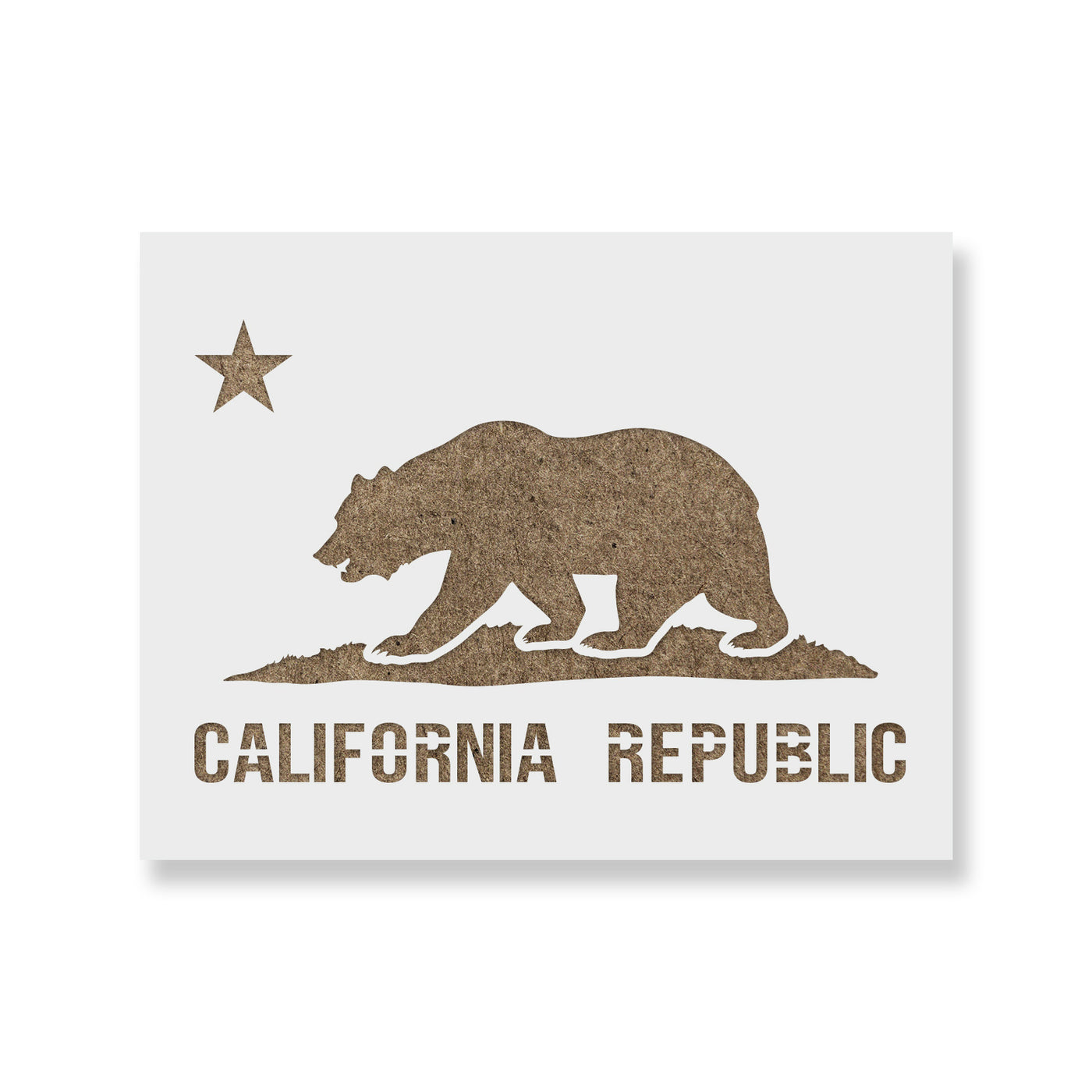 California Flag Stencil - California Bear Stencil for DIY Flags
