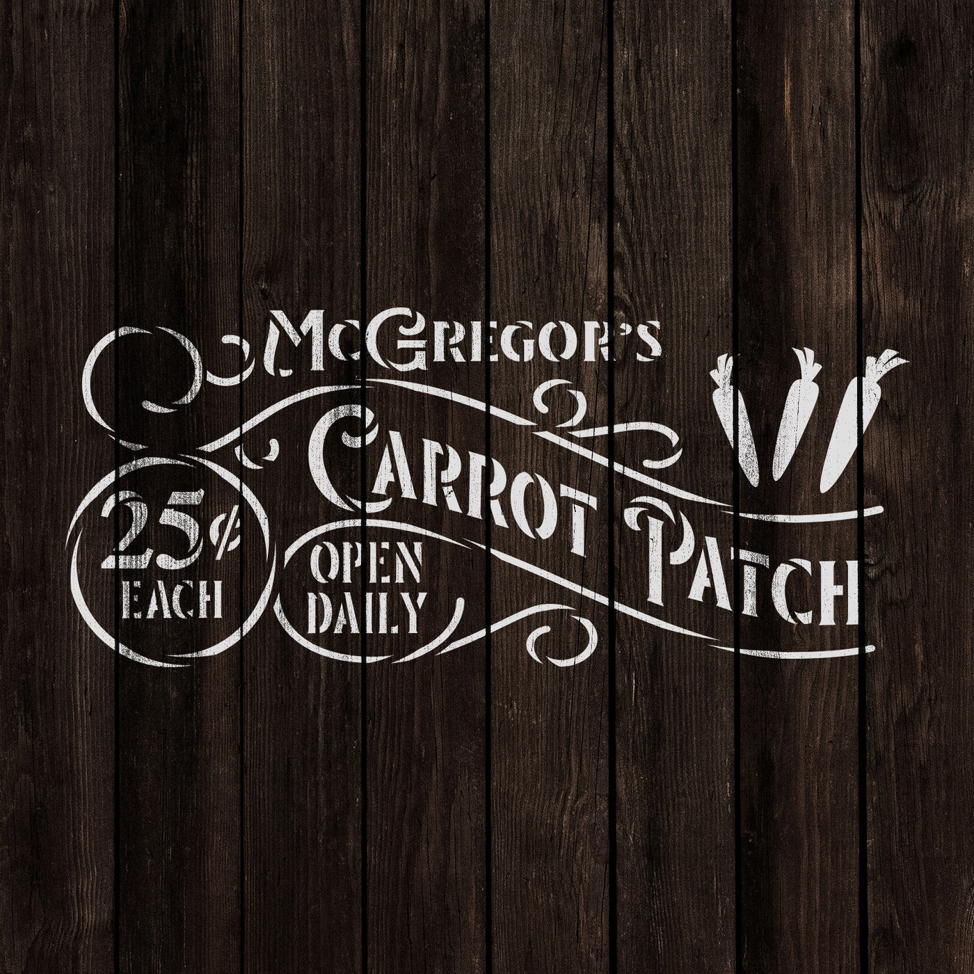 Carrot Patch Farmhouse Sign Stencils - Stencil Revolution