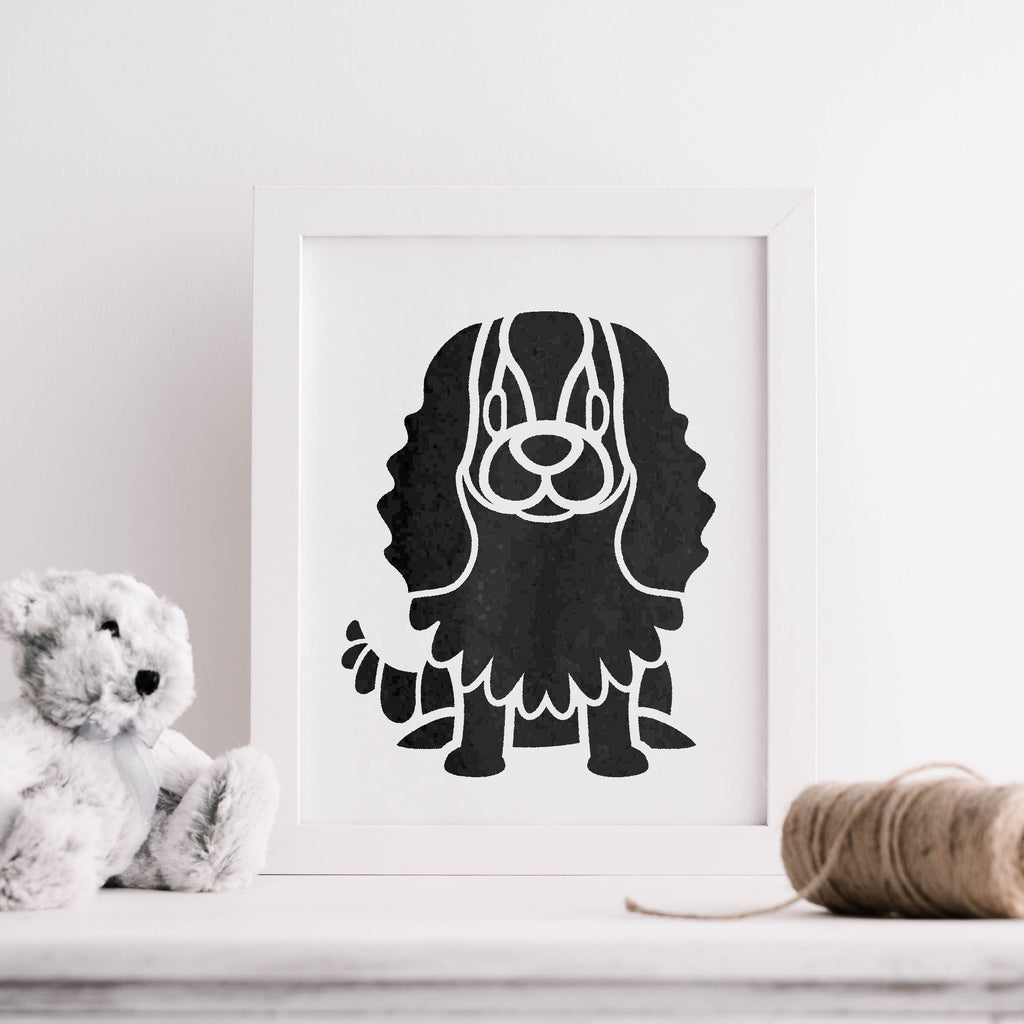 Cartoon Cocker Spaniel Stencil