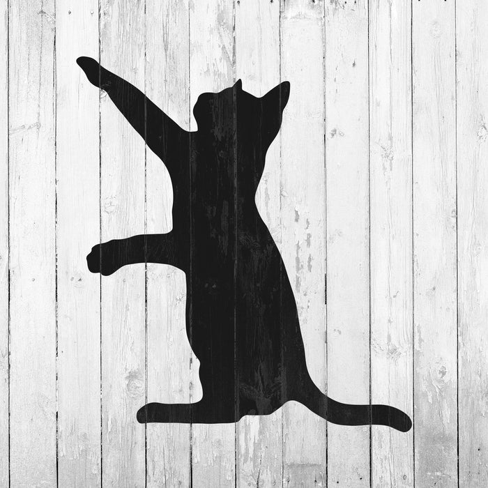 Cat Stencil Design - Art & Craft Stencil of a Cat Scratching