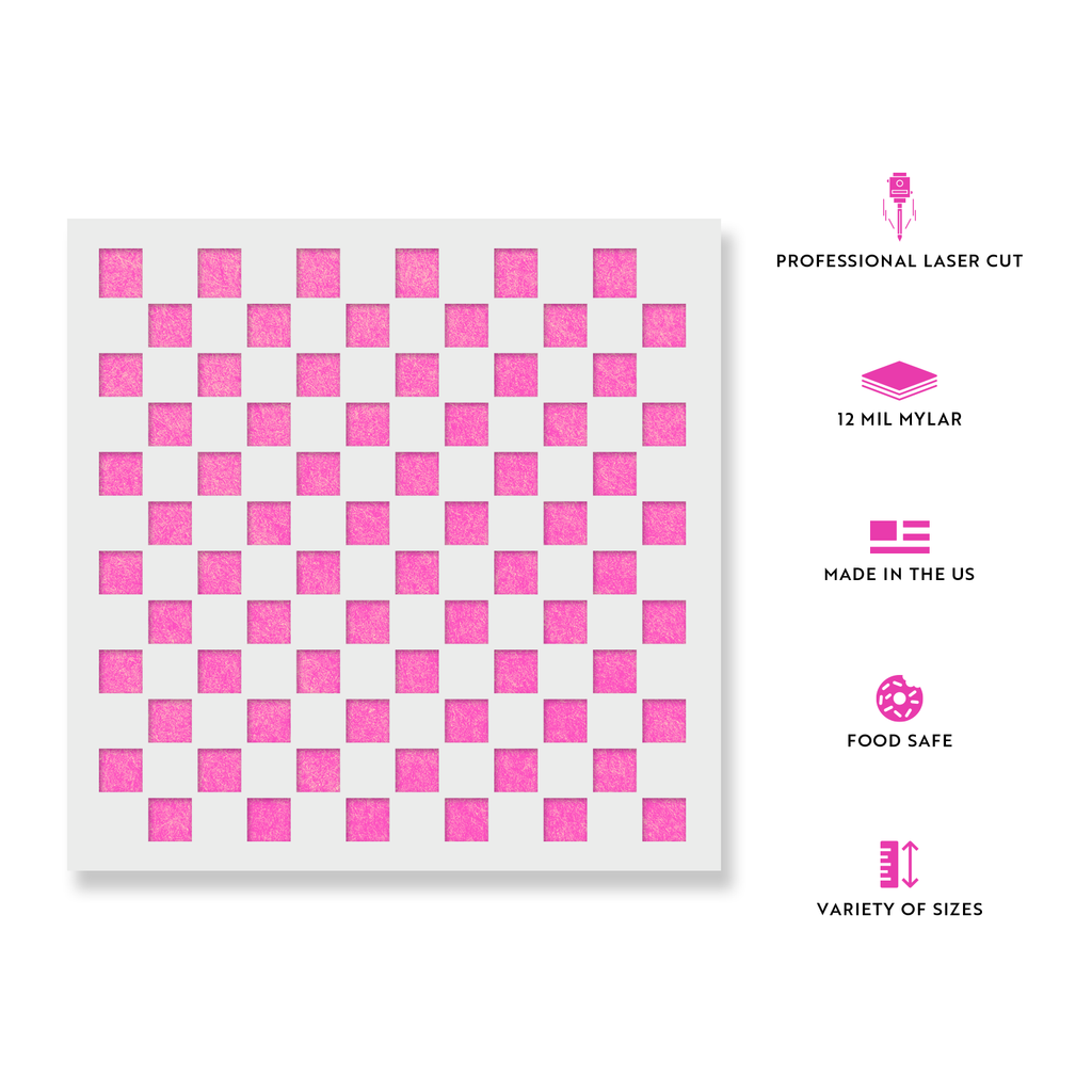 Checkerboard Stencil - Durable Stencil for Painting Furniture and more