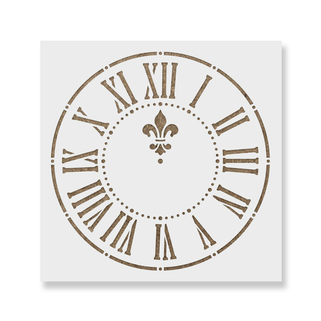 Clock Stencil - Perfect stencil for painting a DIY clock design on wood