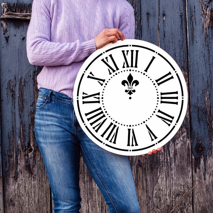 Clock Stencil - Perfect stencil for painting a DIY clock design on wood