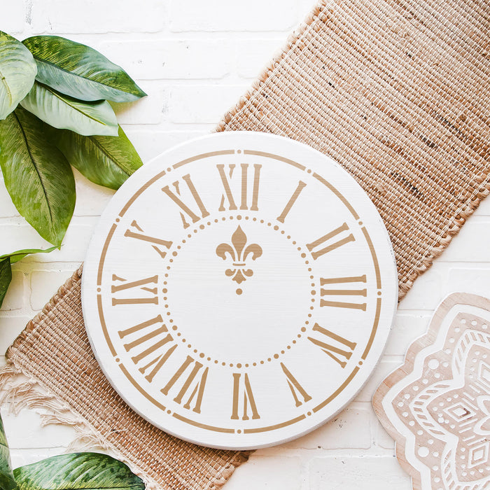 Clock Stencil - Perfect stencil for painting a DIY clock design on wood