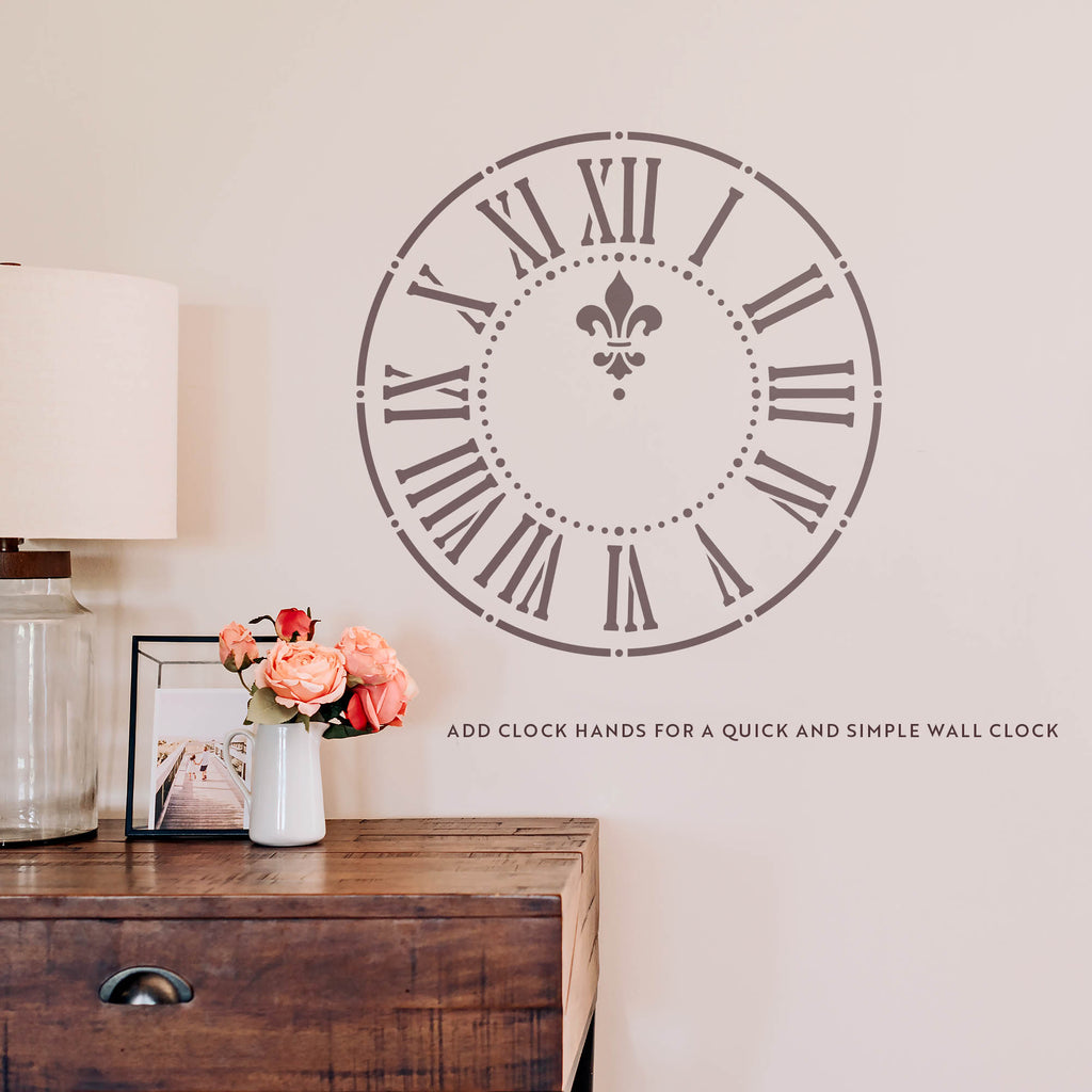 Clock Stencil - Perfect stencil for painting a DIY clock design on wood