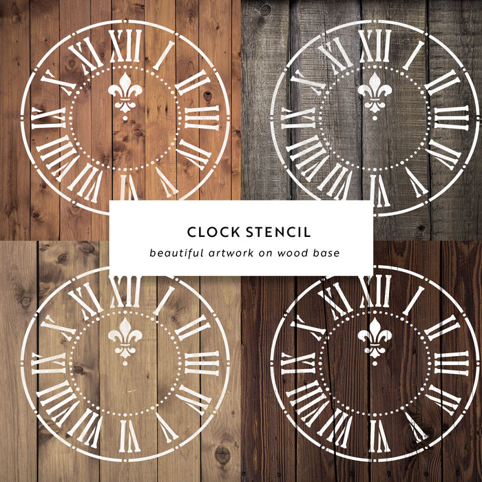 Clock Stencil - Perfect stencil for painting a DIY clock design on wood
