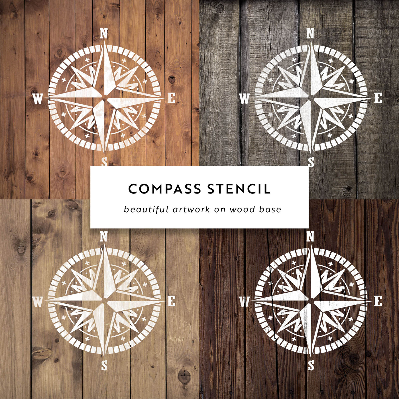 Compass Stencil Design - Nautical Compass Stencils - Beach Stencil