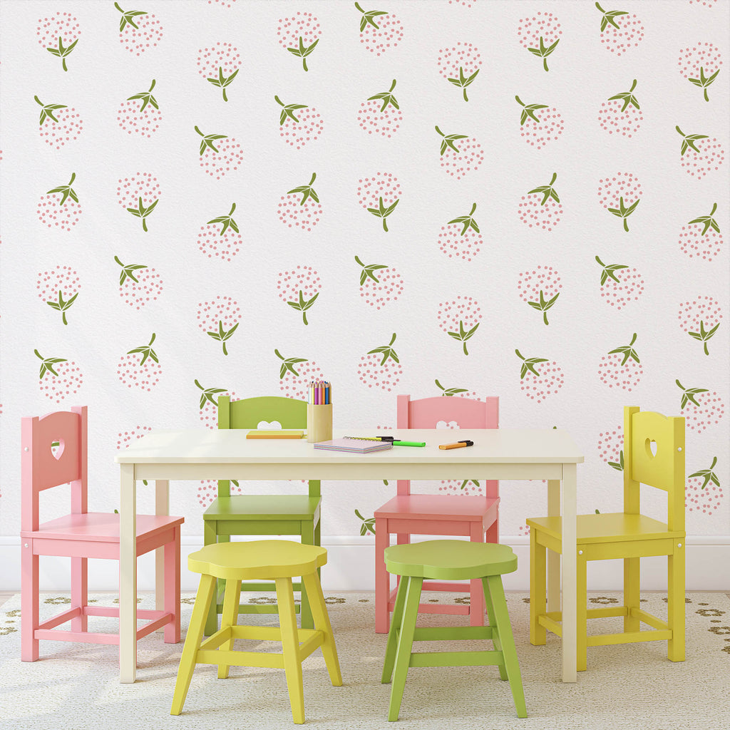 Cotton Pattern Wall Stencils - Stencil Revolution
