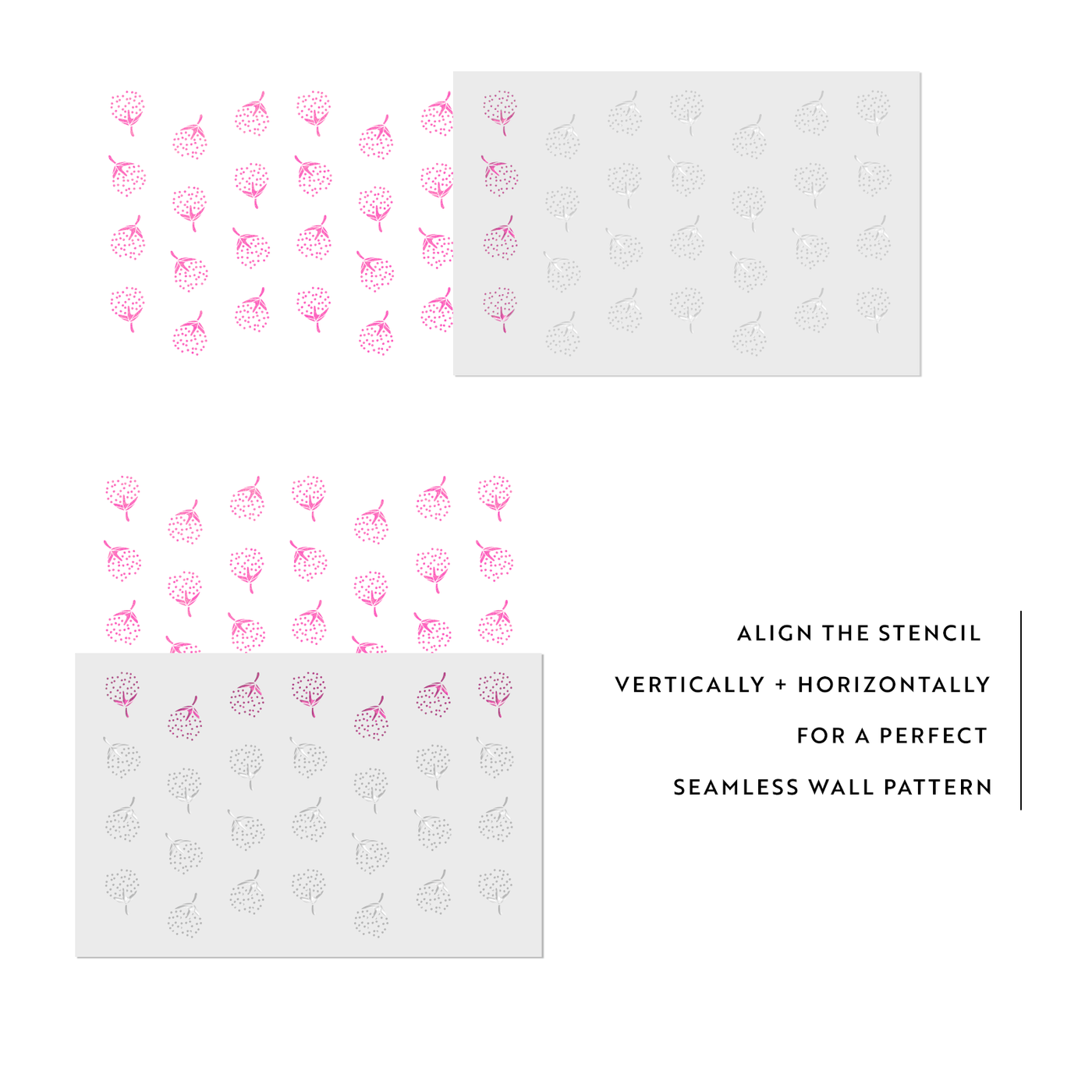 Cotton Pattern Wall Stencils - Stencil Revolution