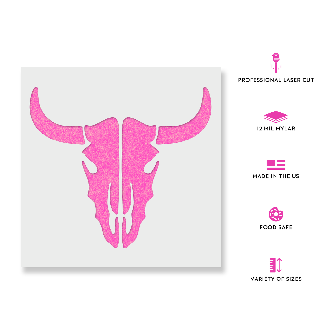 Cow Skull Stencils - Stencil Revolution