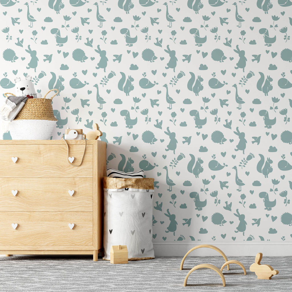 Cute Animals Pattern Wall Stencils - Stencil Revolution