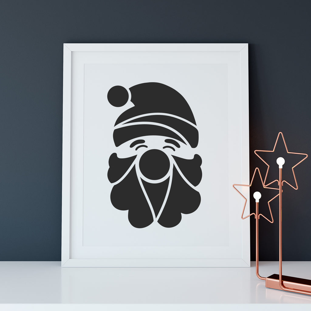 Cute Santa Face Stencils - Stencil Revolution