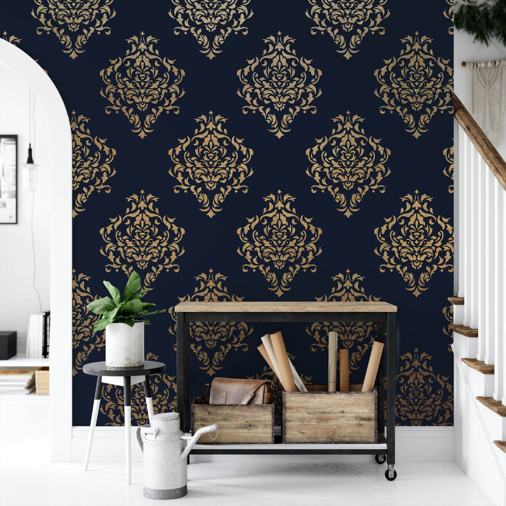 Damask Wall Stencil Pattern Jazzika Wall Stencils (Size : 16 X 24