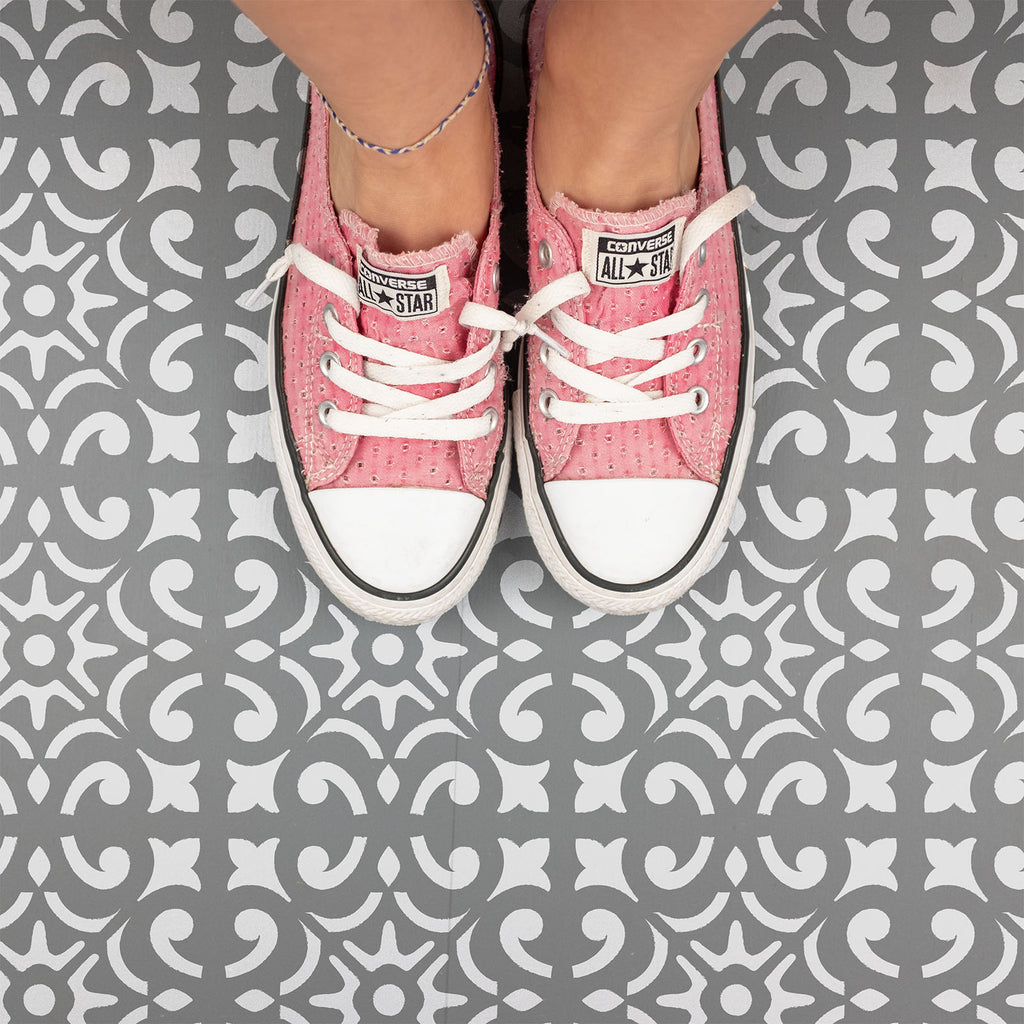 Daphne Tile Stencil - Create a Faux Tile Backsplash Design with Stencils
