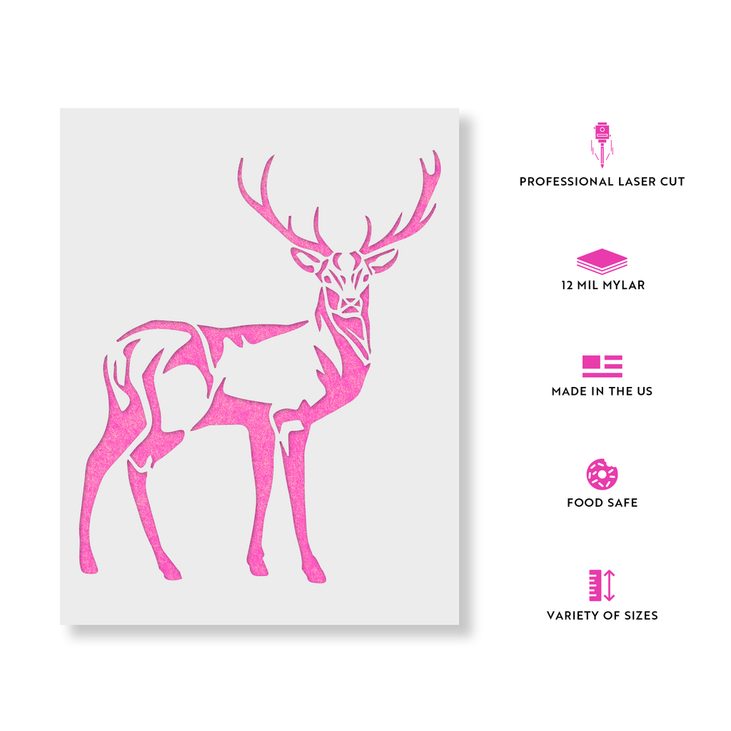 Deer Stencil - Reusable Stencil of a Buck Deer